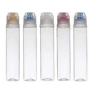 UTENEW 5 Pack Honey Plastic Bottles Mini Squeeze Containers Jars for Sauces Ketchup Condiment Oil Dispenser