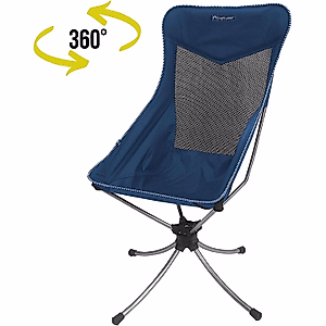 Lightspeed Outdoors Tall Swivel Camp Chair, Outdoor Seating, Blue
