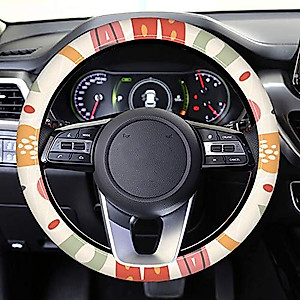 Heart Bright Name Sara Bird Poppy Nature Awesome Flower Steering wheel cover 15 inch leather female girl lady automatic non-slip wheel protector