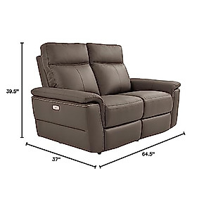 Lexicon Belridge Power Double Reclining Loveseat, Raisin