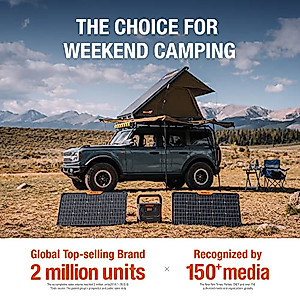 Jackery Solar Generator 1000 PRO, 1002Wh Power Station with 2* 80W Solar Panels, AC Fast Charging in 1.8 Hours, Dual PD 100W Ports, Two-Sided Sunlight Absorption, for RV Outdoor Camping & Power Outages