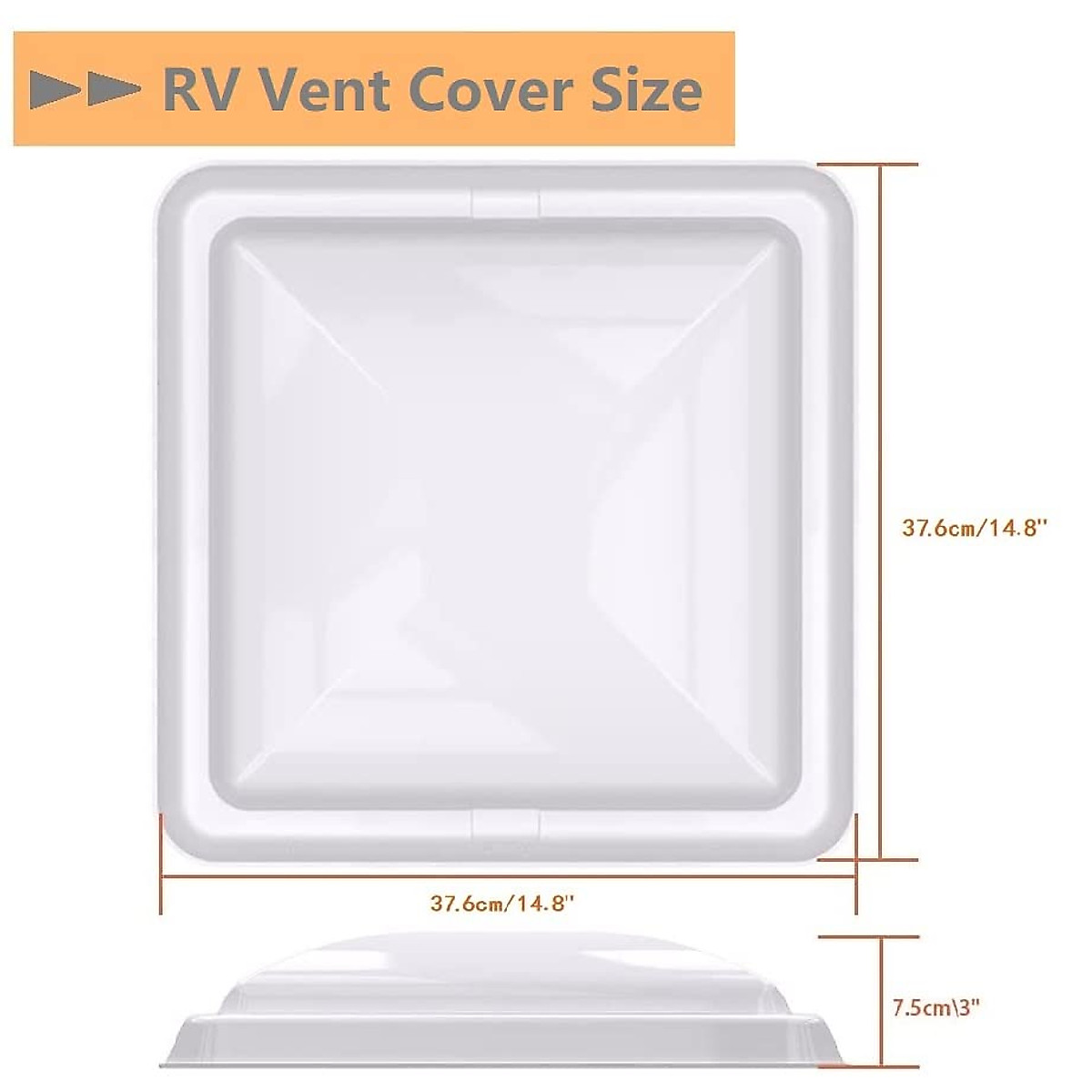 LQKUMJG 14" Universal RV Roof Vent Cover Waterproof Vent Lid Replacement for Camper Trailer Motorhome (White 1 Pack)