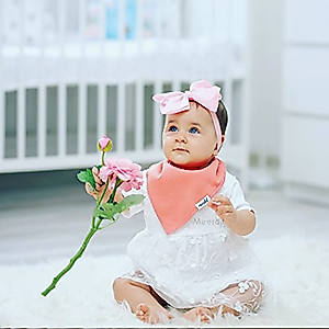 Meerdif Baby Bandana Drool Bibs 8 Pack Solid Organic Cotton Baby Bibs for Girls, Boys, Unisex - Plain Colors