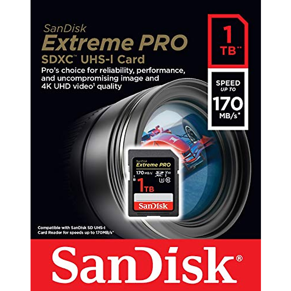SanDisk 1TB Extreme PRO SDXC UHS-I Card - C10, U3, V30, 4K UHD, SD Card - SDSDXXY-1T00-GN4IN