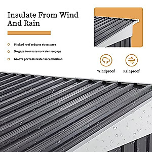 Vongrasig 5 x 3 x 6 FT Outdoor Storage Shed Clearance with Lockable Door Metal Garden Shed Steel Anti-Corrosion Storage House Waterproof Tool Shed for Backyard Patio, Lawn and Garden (Dark Gray)