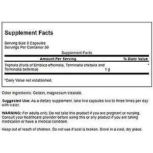 Swanson Triphala Cleanse Detox GI Tract 500 mg 100 Capsules (Caps) (2 Pack)