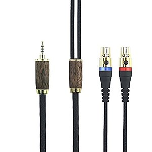 NewFantasia 2.5mm Balanced Cable 6N OCC Copper Silver Plated Cord 2.5mm Trrs Balanced Male Compatible with Audeze LCD-2, LCD-4, LCD-3, LCD-X, LCD-XC Headphones Walnut Wood Shell 2.1m