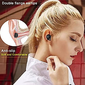 Luckvan Double Flange Ear Tips for Sony WF-1000XM4/1000XM3/WF-C500/WF-C700N Earbuds Tips Replacement Ear Hooks for Sony Earbuds Beast Ear Buds Wingtip Fit in Case Black