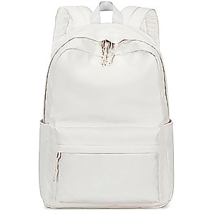 School Backpack for Teen Girls Women Laptop Backpack College Bookbags Middle School Travel Work Commuter Back Pack(Solid Beige)