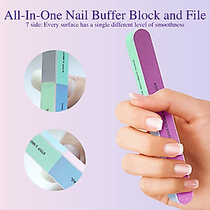 13 in 1 Nail File Set, Nail File and Buffer, Double Sided 100/180 Grit Nail Files, Mery Board, Cuticle Nippers, Cuticle Pusher, Cuticle Peeler, Cleaning Brush, Professional Manicure Tools(Purple)