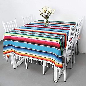 Charlbytion Decorative Table Runners Soft Cozy for Bed or Sofa Farmhouse Outdoor Throw Blankets Camping or Picnic Restaurants Hotel Patio Tablecloth. (55''x85'', Blue)