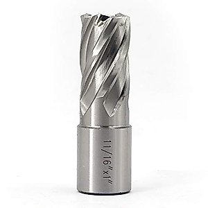 Annular Cutter JESTUOUS 3/4 Inch Weldon Shank 11/16 Cutting Diameter 1 Cutting Depth with Two-Flat HSS Kit for Magnetic Drill Press,1 Piece