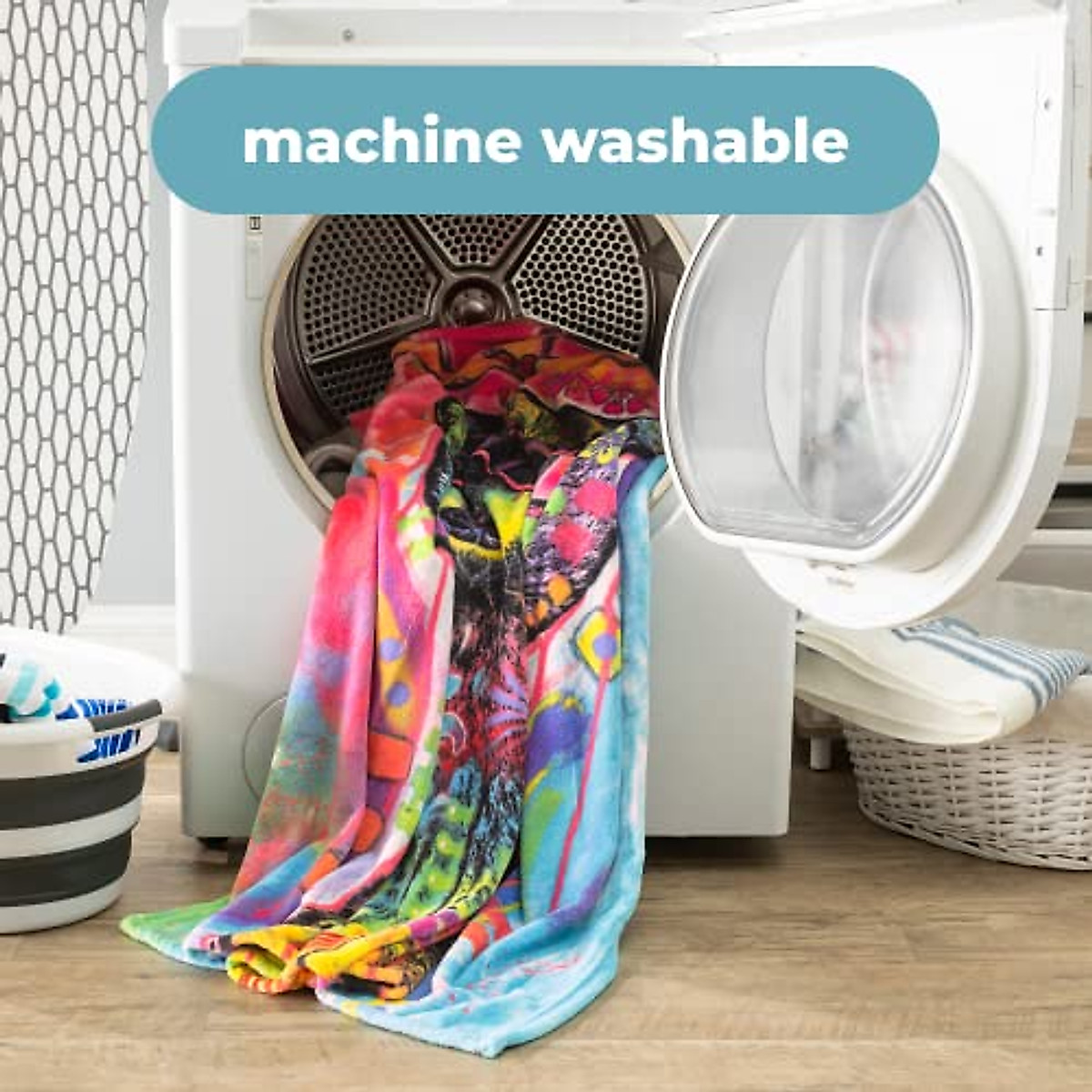 Dawhud Direct Colorful Racoon Fleece Blanket for Bed 50" x 60" Dean Russo Raccoon Fleece Throw Blanket for Women, Men and Kids Super Soft Plush Racoon Blanket Throw Plush Blanket for Racoon Lovers