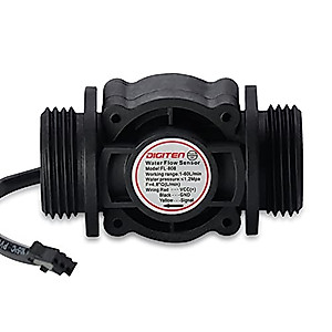 DIGITEN Water Flow Control LCD Display+G1"Flow Sensor Meter