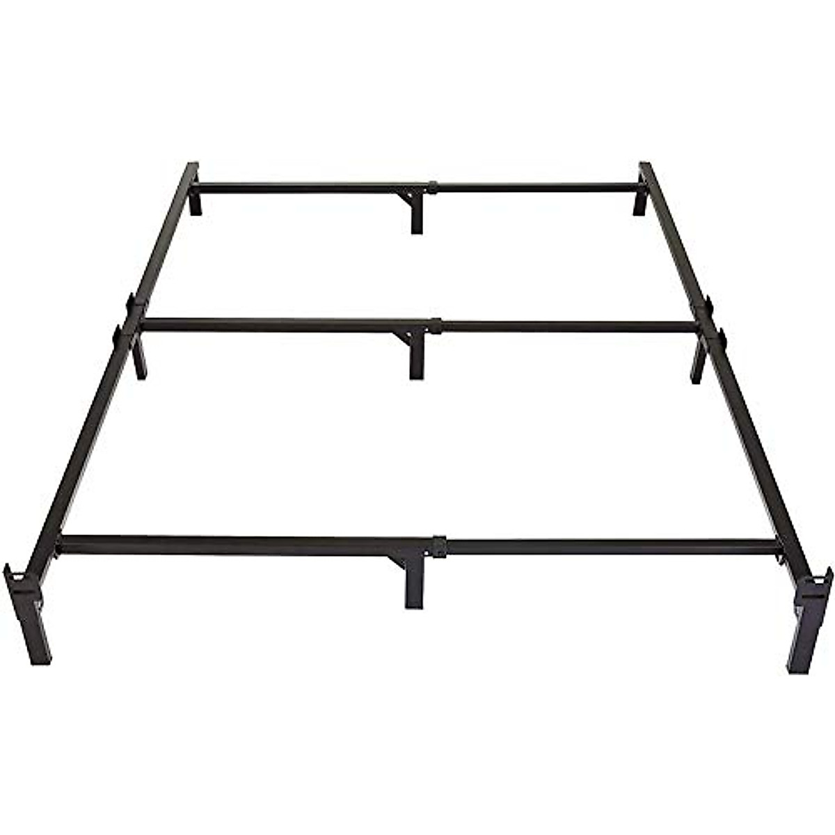 Amazon Basics Metal Bed Frame, 9-Leg Base for Box Spring and Mattress, King, Tool-Free Easy Assembly, Black, 79.5" L x 76" W x 7" H