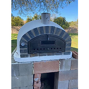 Pizzaioli Stone Arch Traditional Brick Pizza Oven. Premium Triple Insulated for Delicious Outdoor Grilled Steaks, Fish, Veggies, Bread. Cooks Pizzas in 90 Seconds