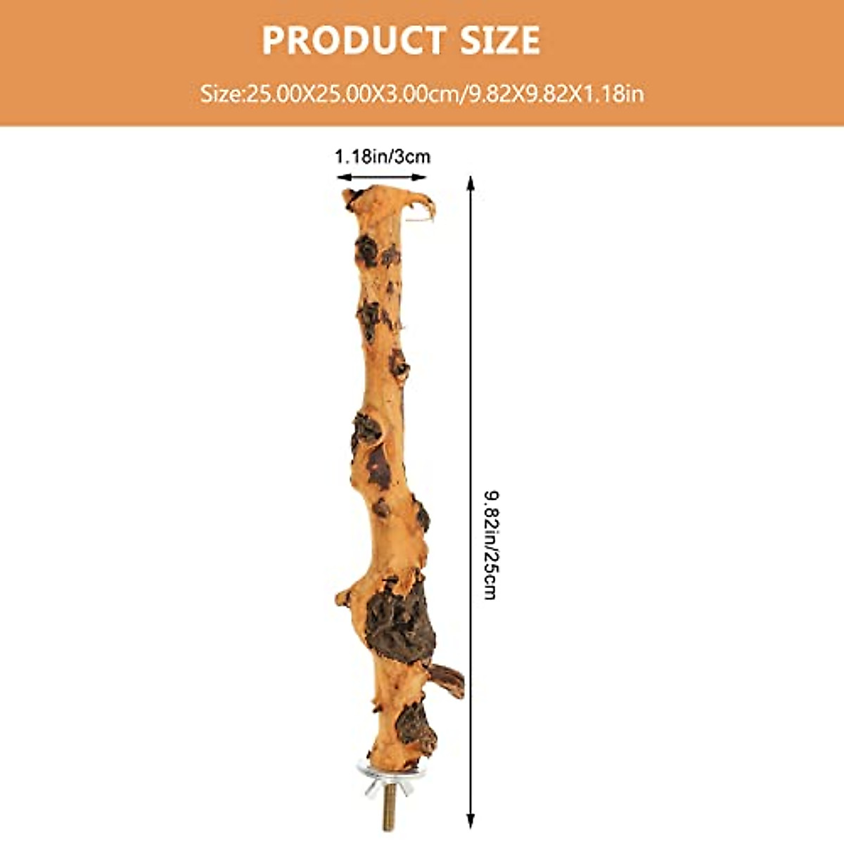 PATKAW Natural Wood Parrot Perch 2pcs Bird Wood Stand Branches Bird Cage Hanging Perch Bird Wooden Chew Toy for Pet Bird Cage Hammock Climbing Toy