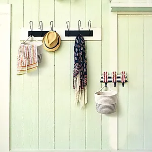 2pack Hanging Basket，100% Natural Cotton，With Free Hooks, Baby Nursery and Home Décor Cotton basket