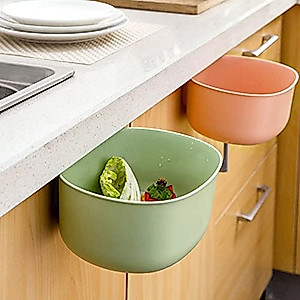 BLMIEDE Kitchen Cabinet Hanging Garbage Waste Bins Trash Storage Container Trash Can Basket Holder Rubbish Organizer on Trash Bag (Green, One Size)