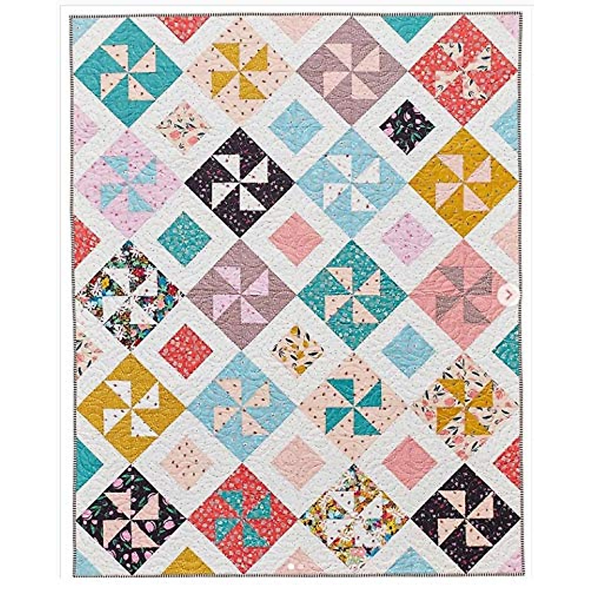 COTTONVILL Collection Bloom 20COUNT Cotton Print Quilting Fabric (1yard, 01-Bloom Main-1)