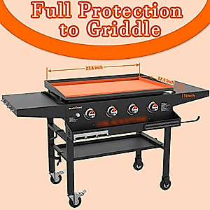 BANGIE Griddle Cover | Heavy Duty Silicone Griddle Mat for Blackstone 28" Pro Griddle | Keep Surface Clean | High-Wall Design (Orange)(Not fit 28XL)