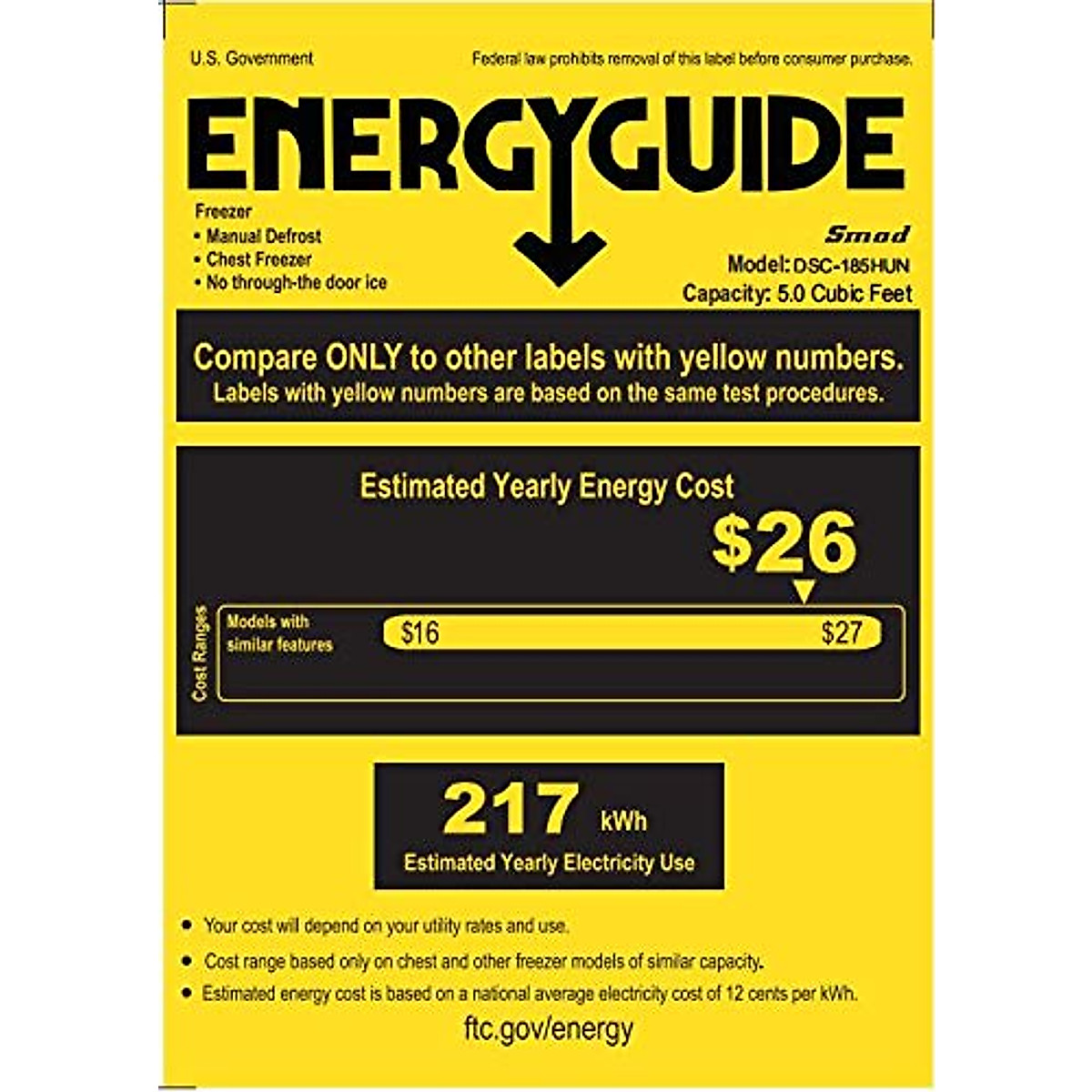 Smad 5.0 Cu Ft Chest Freezer with Removable Basket Free Standing Compact Freezer with Adjustable Temperature Top Open Door Deep Freezer Ideal for Apartment Garage Basement Office RV and Kitchen, White
