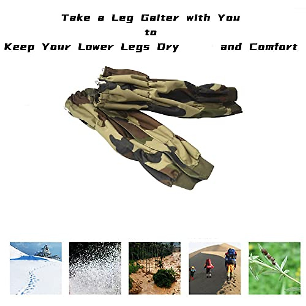 2 Pair Snake Gaiters Snake Boots Gaiters for Men Women Adjustable Waterproof Leg Gaiters for Hiking Hunting Trekking Trail Backpacking Snow Skiing Climbing Rattlesnake Snake Guards Snow Boot Gaiters…