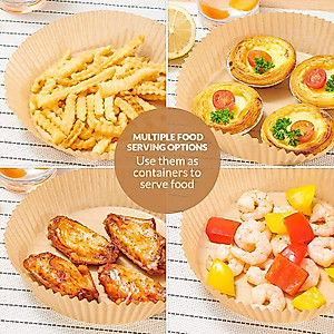 Air Fryer Liners - 100pcs Air Fryer liners Disposable | Heat Resistant, Oil-Proof & Water-proof Paper Parchment for Baking & Cooking | Food Grade Parchment for Air Fryer, Steamer, Microwave | 6.3”