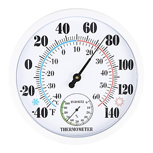 MUMTOP Indoor Outdoor Thermometer-Large Wall Thermometer - 10 inch Weather Thermometers and Hygrometer, No Battery is Required Wall-Mounted for Patio Home or Outside