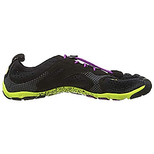 Vibram Women's FiveFingers, V-Run Running Shoe, Black/Yellow/Purple, 8.5-9 M US