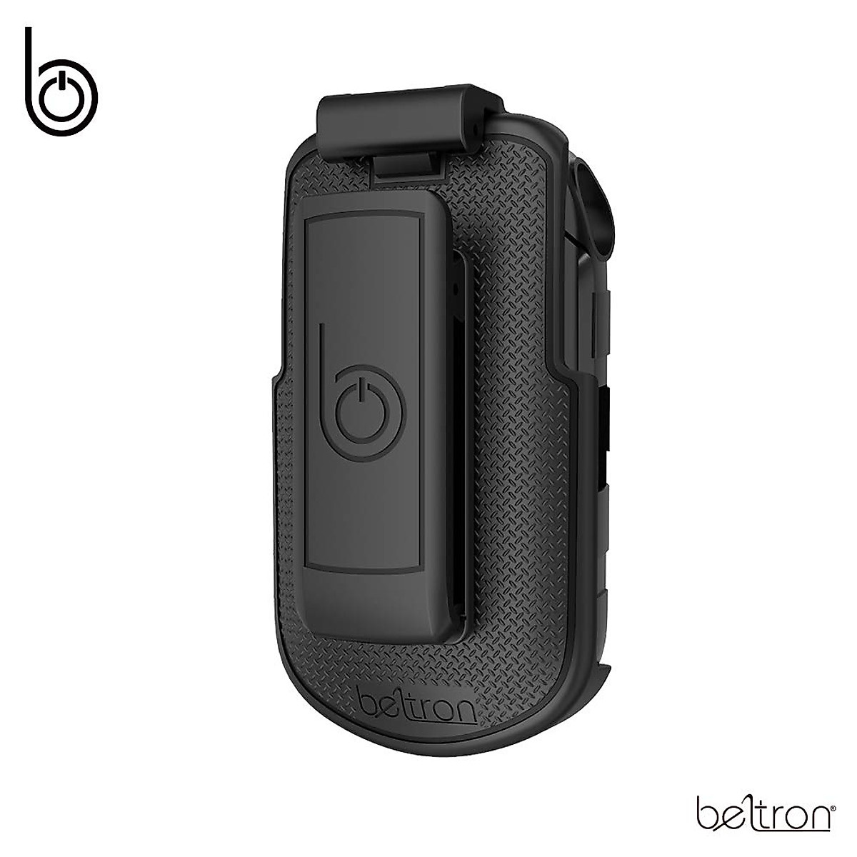 BELTRON DuraXV LTE Belt Clip Holster, Heavy Duty Rotating Belt Clip Holder Case for Kyocera DuraXV LTE E4610 (Verizon), DuraXE E4710 (AT&T), Secure Fit with Quick Release Latch & Kickstand Black