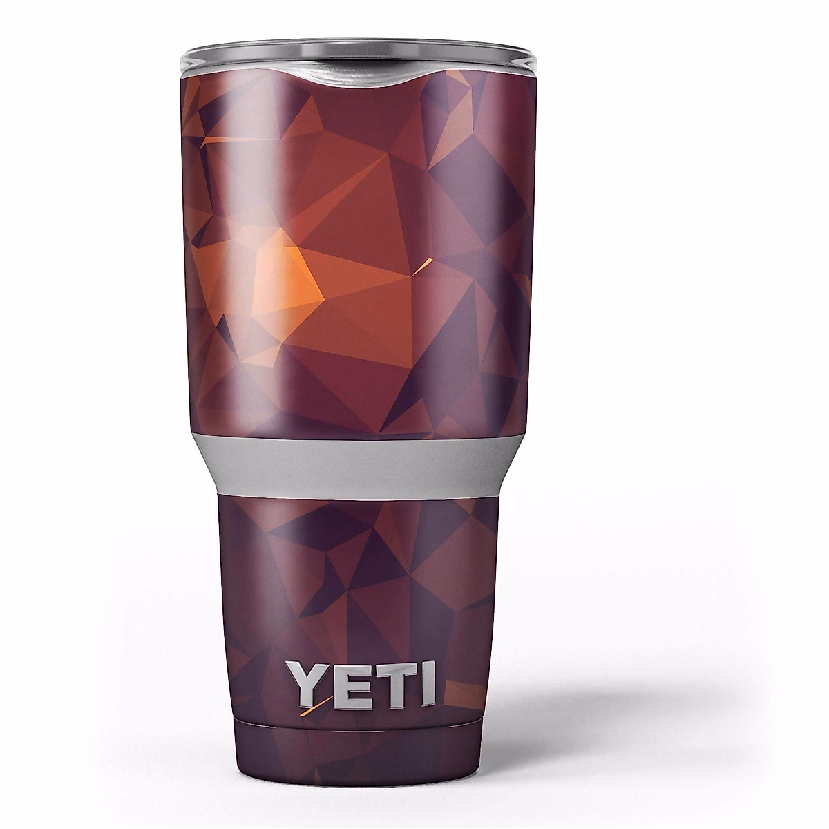 Design Skinz Dark Red Geometric V15 - Skin Decal Vinyl Wrap Kit Compatible with The Yeti Rambler Cooler Tumbler Cups