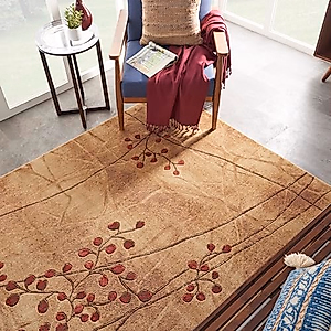 Nourison Somerset Rustic Area Rug 3'6" x 5'6", Latte, Rectangular, 0.5" Thick, Easy -Cleaning Non Shedding Bed Room Living Room Dining Room Kitchen