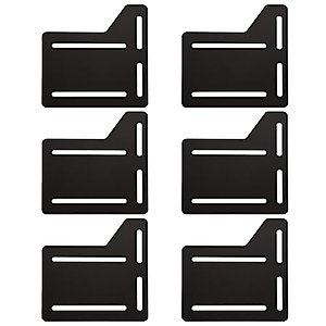 6Pcs Bed Frame Brackets Adapter for Headboard, Heavy Duty Bed Modification Plate, Headboard Brackets for Metal Bed Frame, Black