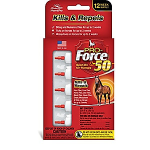 Manna Pro Pro-Force 50 Spot-On Fly Control for Horses, 6 Count