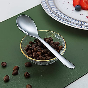 Demitasse Espresso Spoons, 5.5'' Mini Coffee Spoons, Stainless Steel Small Spoons,Tea Spoons for Dessert, Set of 6, Dishwasher Safe (Silver)
