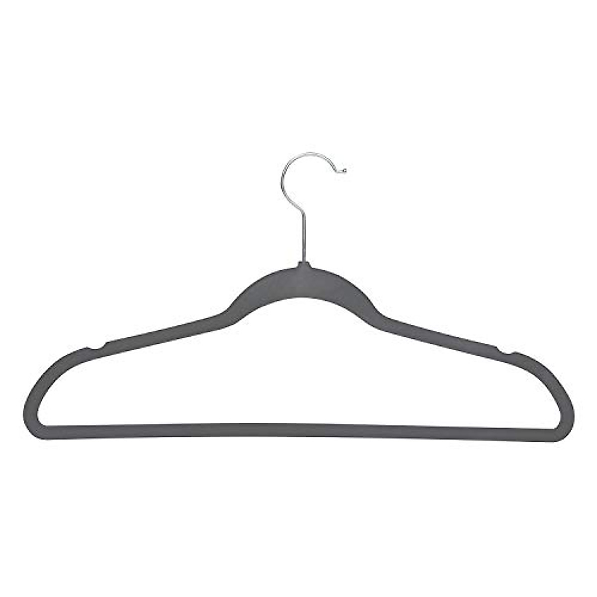 Simplify 10 Super Slim Velvet Huggable Hangers in Grey