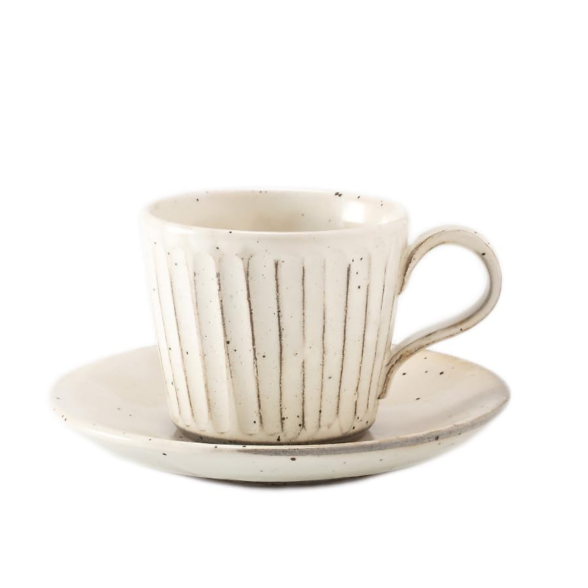 光陽陶器 Koyo Pottery 10315 Cup Saucer Bowl Dish, Japanese Tableware, Stylish, Powder Grinding Seam Straight C/S, 6.8 fl oz (190 cc), Ceramic, Made in Japan