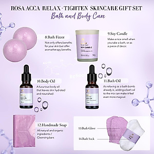 Facial Skin Care Set & Spa Kit - Mothers Day Gift Ideas, Self-care Relaxation Gifts, Skin Care Collection with Essential Oils, Hyaluronic Acid, Vitamin E. (Lavender)