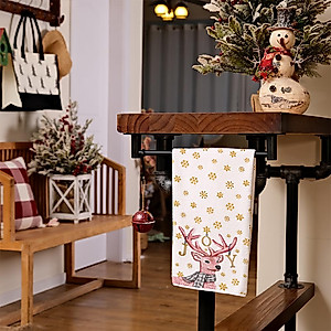 ARKENY Christmas Kitchen Towels Set of 2,Pink Xmas Tree Merry Christmas Dish Towels 18x26 Inch,Hoilday Farmhouse Home Decoration AD105