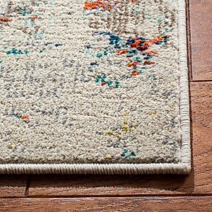 SAFAVIEH Madison Collection Accent Rug - 3' x 5', Cream & Orange, Modern Abstract Design, Non-Shedding & Easy Care, Ideal for High Traffic Areas in Entryway, Living Room, Bedroom (MAD478B)