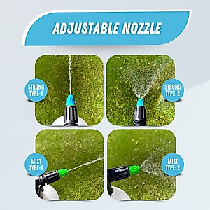 AGRICAS 0.5 Gallon Hand Pump Sprayer, 2L Garden Sprayer, Pressure Weed Sprayer, Handheld Pump Mister, Adjustable Nozzle, Lawn and Garden Care, Watering, Outdoor and Auto - Multi-Purpose