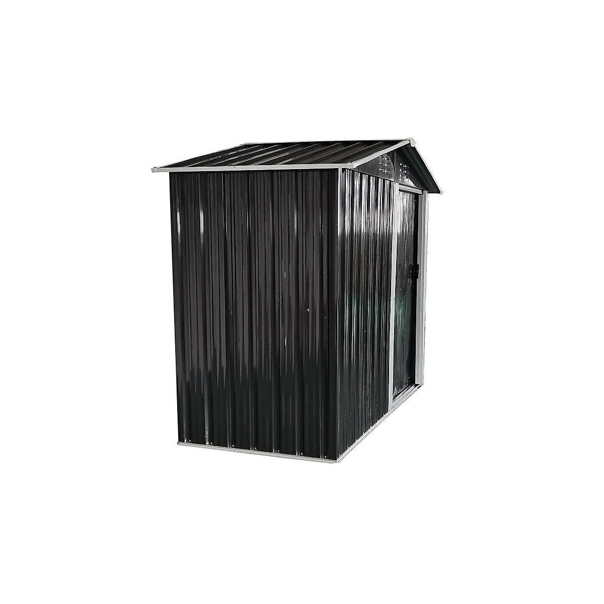 Outdoor Metal Storage Shed with Singe Lockable Door,Galvanized Metal Shed with Air Vent Suitable for The Garden,Tiny House Storage Sheds Outdoor for Backyard Patio Lawn-5'x 3', Black