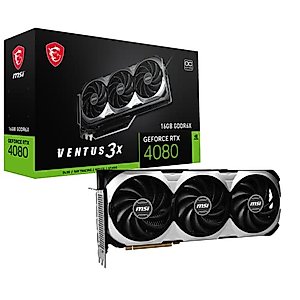 MSI Gaming GeForce RTX 4080 16GB GDRR6X 256-Bit HDMI/DP Nvlink Tri-Frozr 3 Ada Lovelace Architecture Graphics Card (RTX 4080 16GB Ventus 3X OC)
