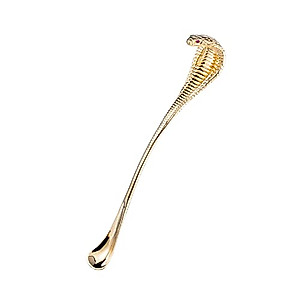 COPPERTIST.WU Coffee Spoons Cobra Mini Dessert Teaspoons for Bar Tableware Snake Soup Stirring Hanging Cup Scoop (Gold Vermeil)