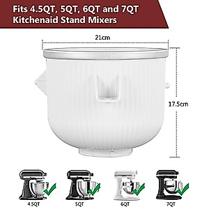 LETOMS Ice Cream Maker Attachment for Kitchenaid, 2 Quart Frozen Ice Cream Bowl for Stand Mixer 4.5/5/6/7QT, Sorbet Gelato Maker for Homemade Ice, Dessert, Yogurt
