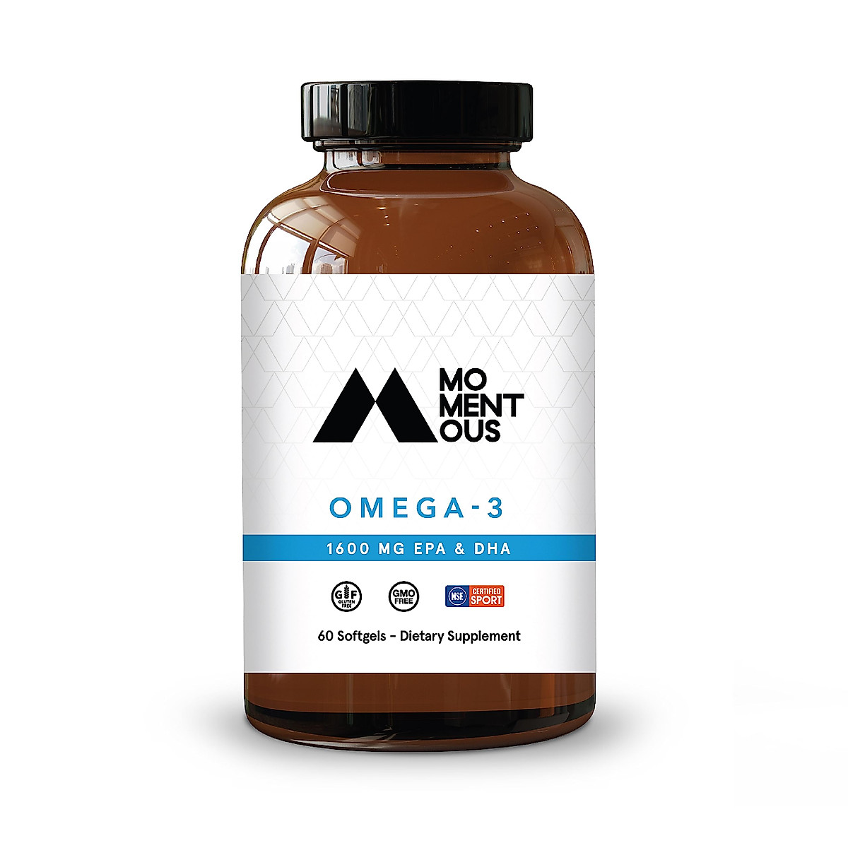Momentous Omega 3 Fish Oil 1600mg - Daily Fish Oil Omega 3 Supplement for Women and Men with EPA & DHA - Supports Joint Health - NSF Certified, GMO-Free, Gluten Free, 30 Servings
