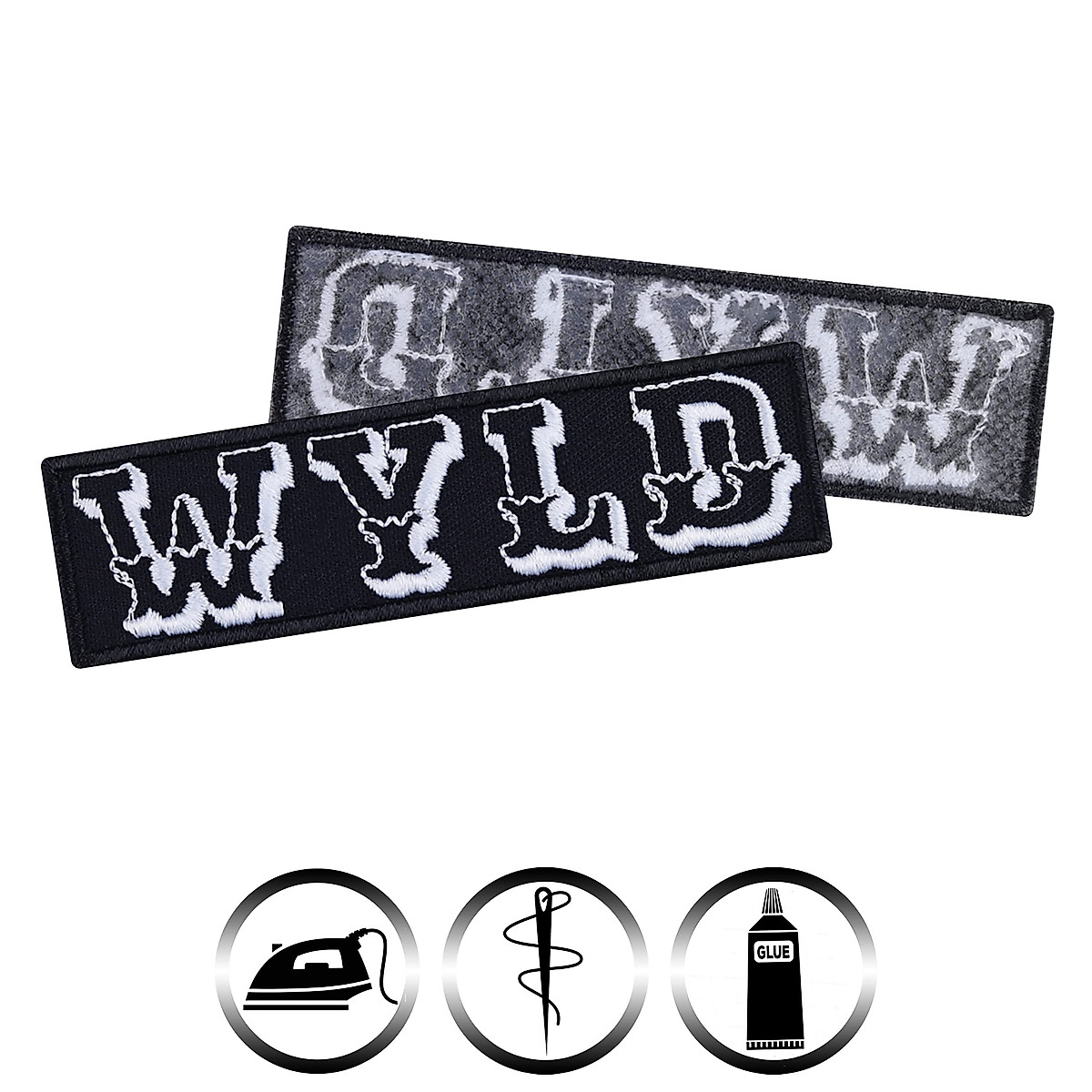 WYLD – Iron on Patches for Motorcycle Riders, Bikers, Rockers, Smokers | Sew on or Iron on Edible CBD Gummies Applique Patches for Jeans, Jackets, Sleeves, Motorcycle Case 3.54X0.98 in