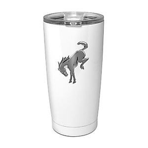 iPick Image for Ford Bronco in Gray Color 20 oz Dual-Wall Insulated Stainless Steel White Travel Tumbler