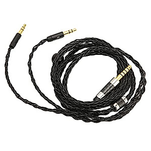 KOSDFOGE Silver Plated Copper Wire Headphone Cable 8 Core Balanced 4.4mm to Dual 3.5mm Silver Plated Earphone Cable Replacement